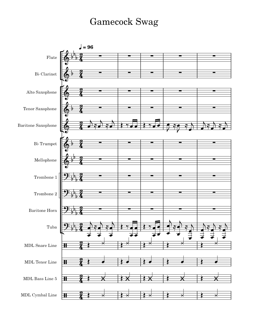 Gamecock Swag Sheet music for Trombone, Tuba, Mellophone, Flute & more ...