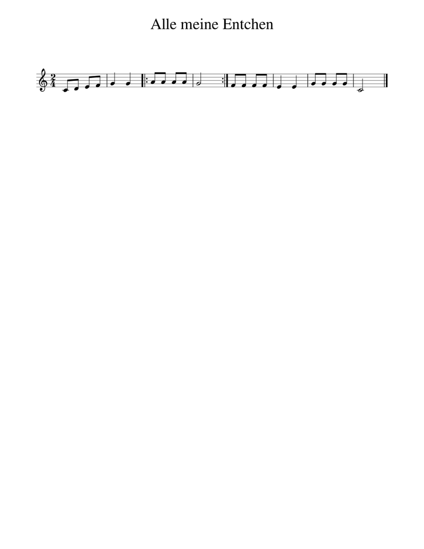 Alle meine Entchen Sheet music for Piano (Solo) Easy | Musescore.com