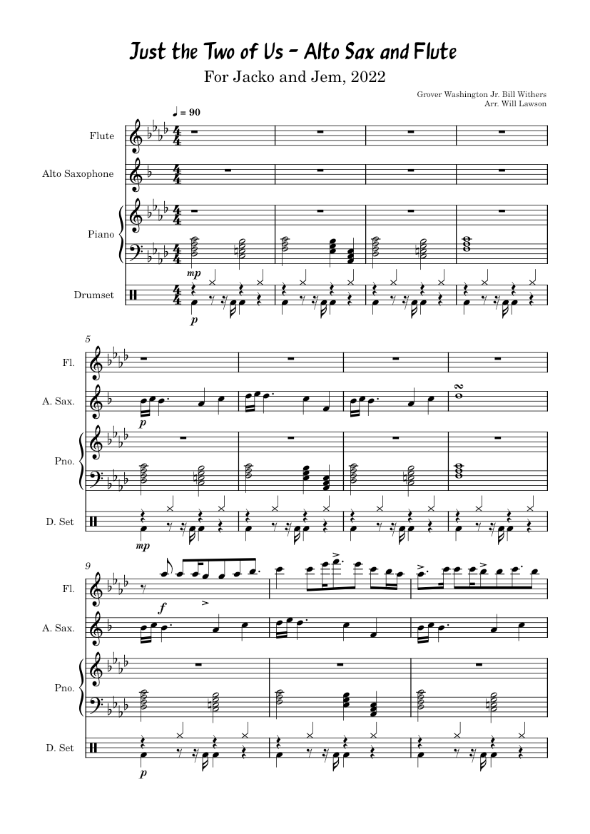 Just the two of us – Grover Washington Jr. - Alto Sax and Flute Duet ...