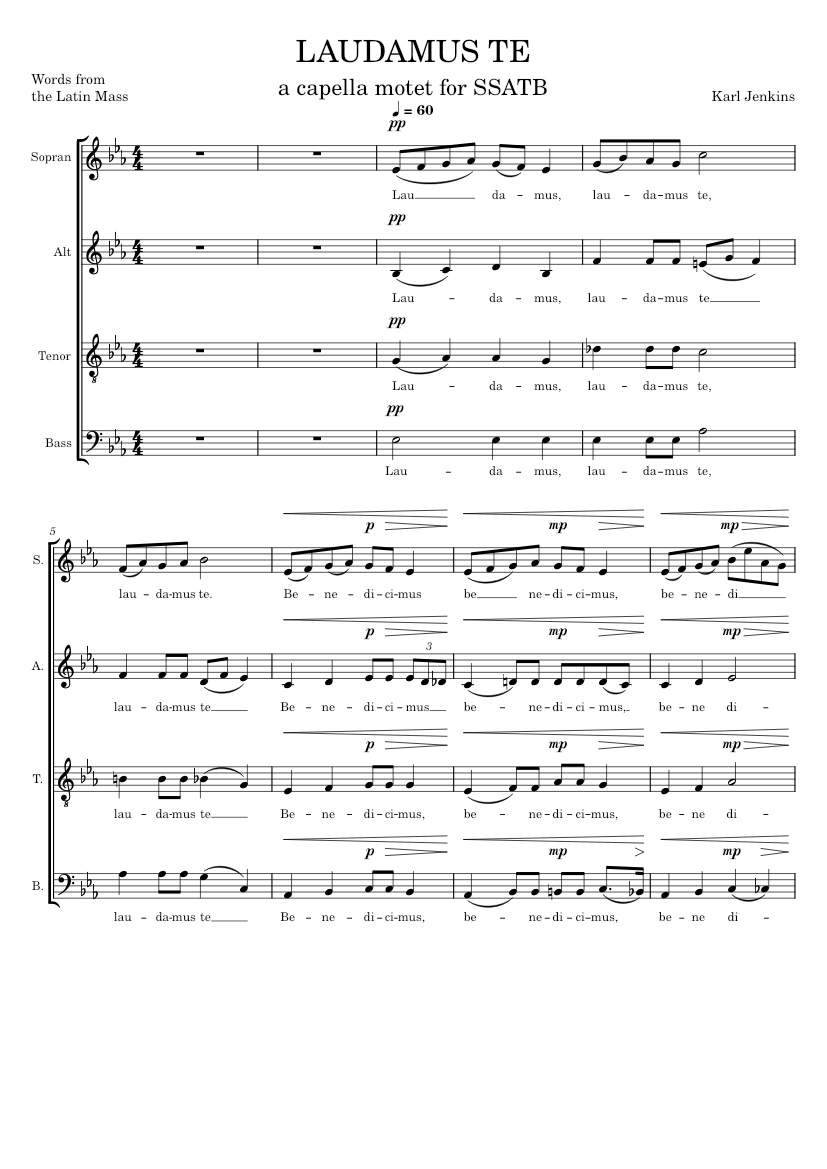 Laudamus Te Sheet music for Piano (SATB) | Musescore.com