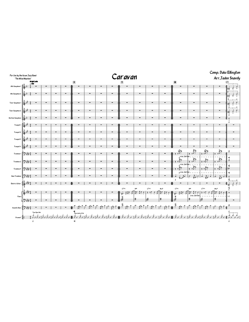 Caravan a jazz band Sheet music for Piano, Trombone, Trombone bass ...