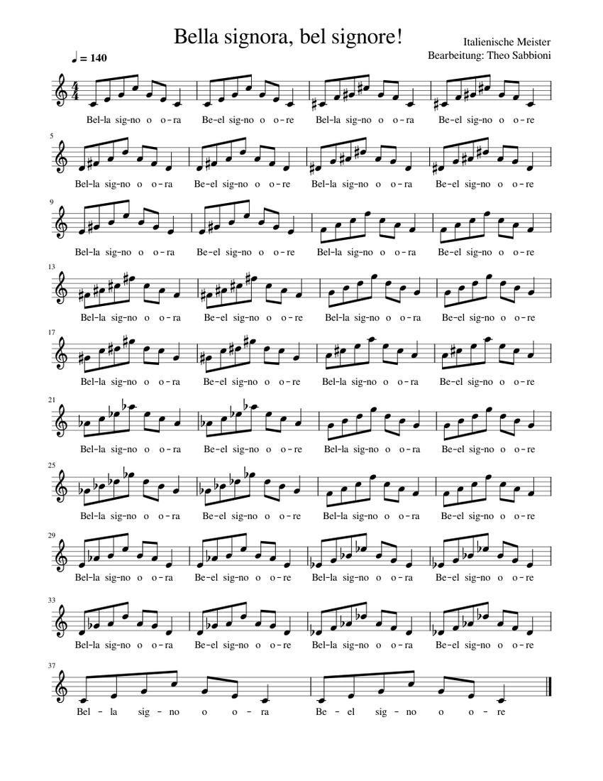 Bella_signora,_bel_signore! Ausfürlich Sheet music for Piano (Solo ...