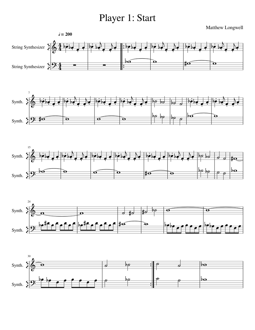 Player 1: Start Sheet music for Strings group (String Duet) | Musescore.com