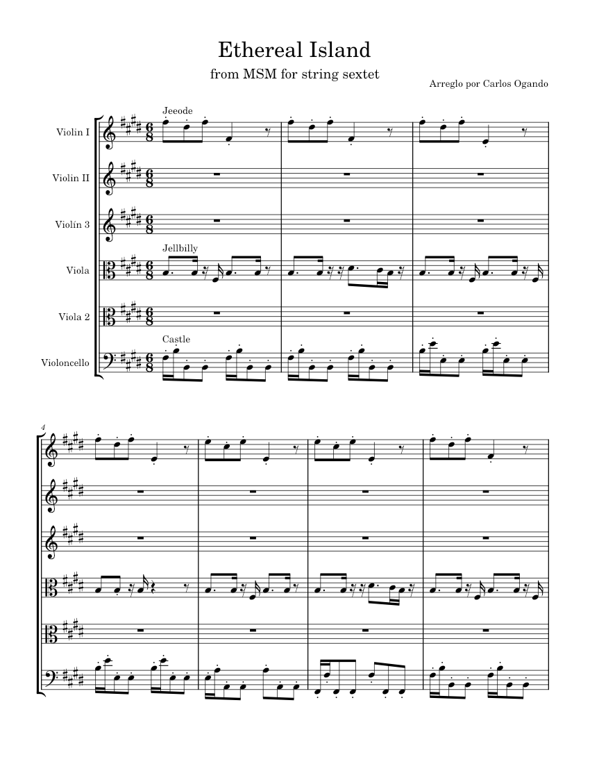 Ethereal island (for string sextet) - My Singing Monsters Sheet music ...