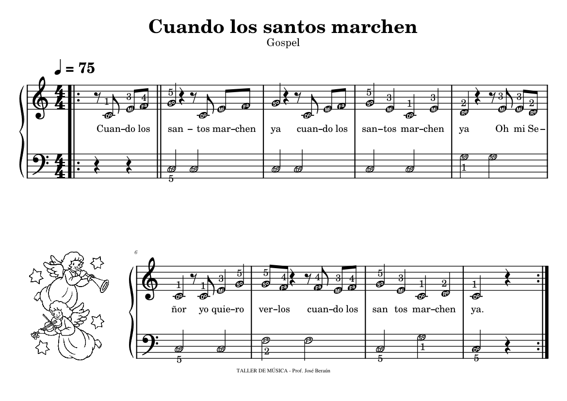 Cuando los santos marchen PIANO melodía y bajos escritos Sheet Music for Piano (Solo) Easy ...