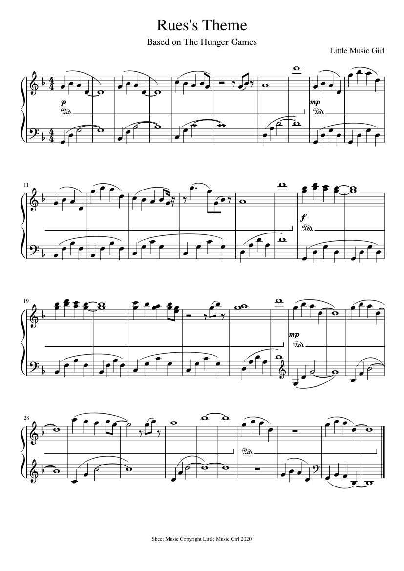 Rue's Theme Sheet Music for Piano (Solo) easy | MuseScore.com