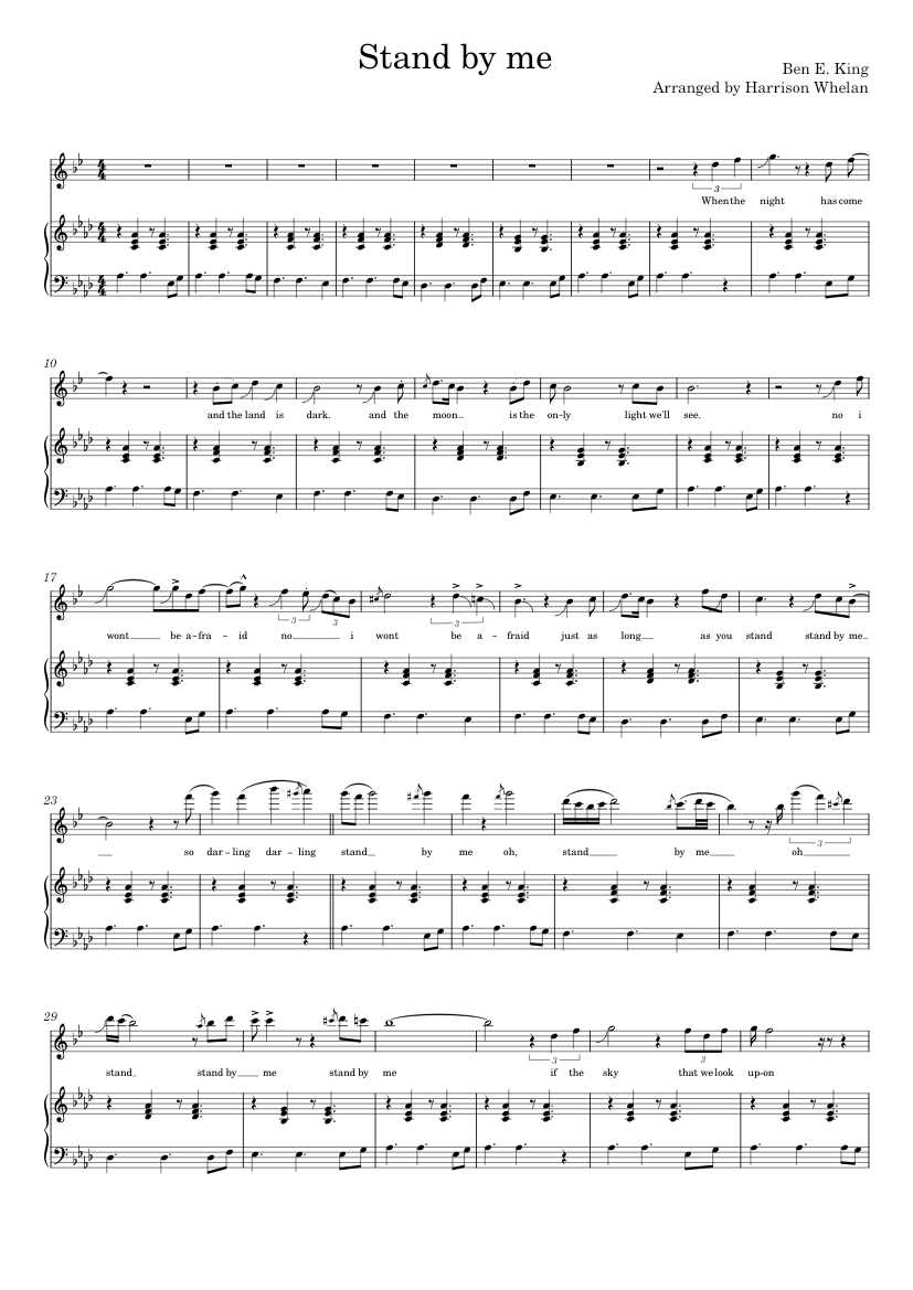 Stand by me – Ben E. King Sheet music for Piano, Saxophone tenor (Mixed ...