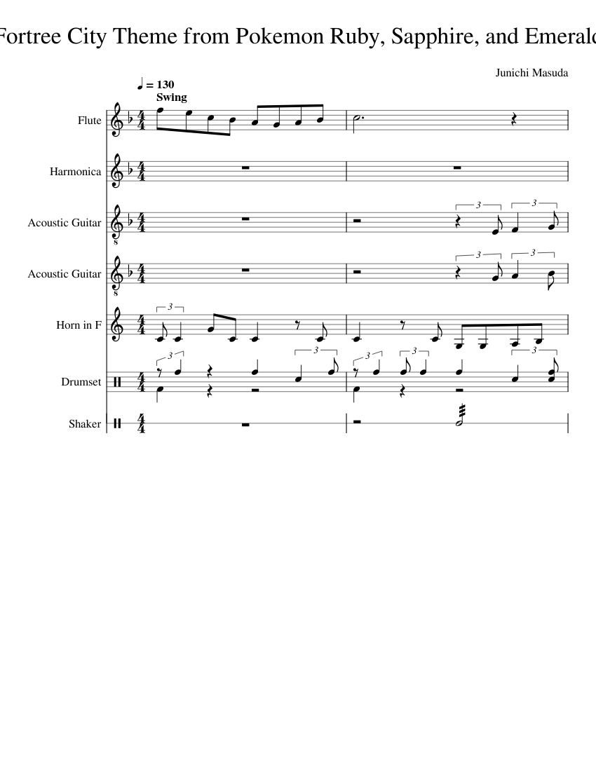 Fortree City Theme - Pokemon Ruby Sapphire and Emerald, ORAS Sheet ...