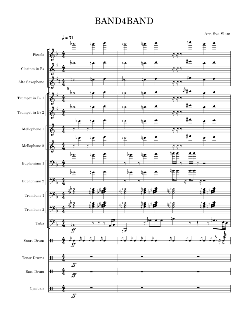 BAND4BAND Sheet Music for Trombone, Tuba, Oboe, Saxophone alto & more ...