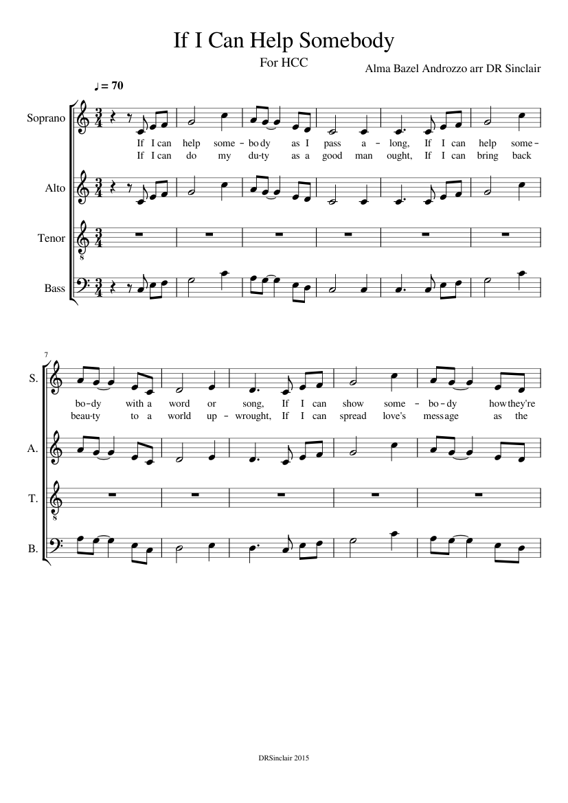 If I Can Help Somebody Sheet music for Bass guitar (Solo) | Musescore.com