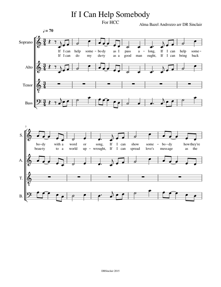 If I Can Help Somebody Sheet music for Bass guitar (Solo) | Musescore.com