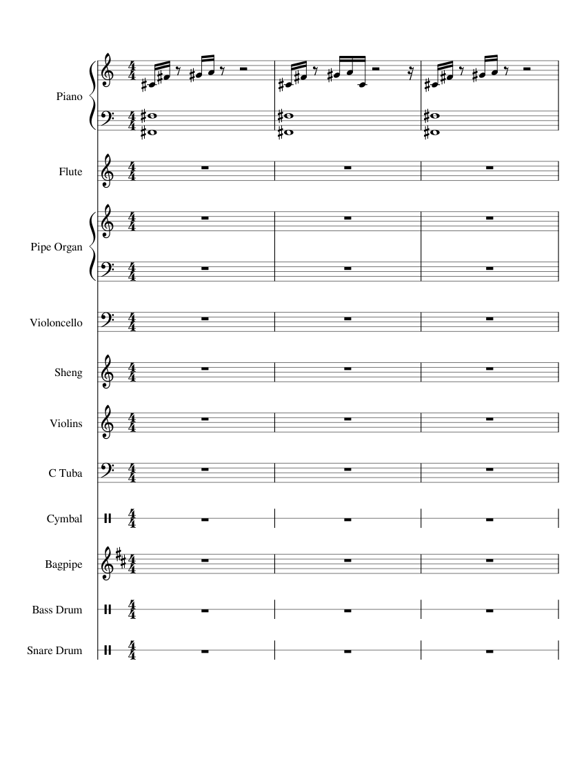 movie Sheet music for Piano, Organ, Tuba, Flute & more instruments ...