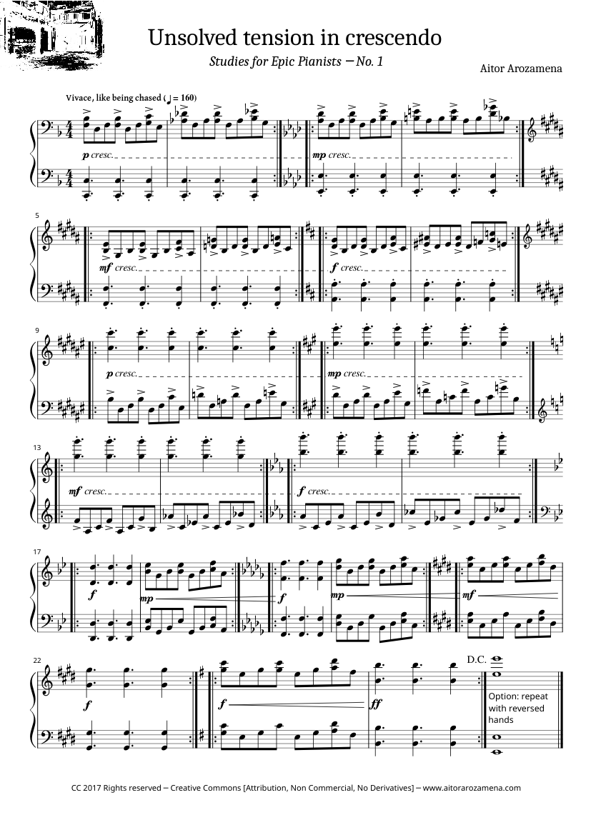 Unsolved tension in crescendo - Studies for Epic Pianists No. 1 (Aitor ...