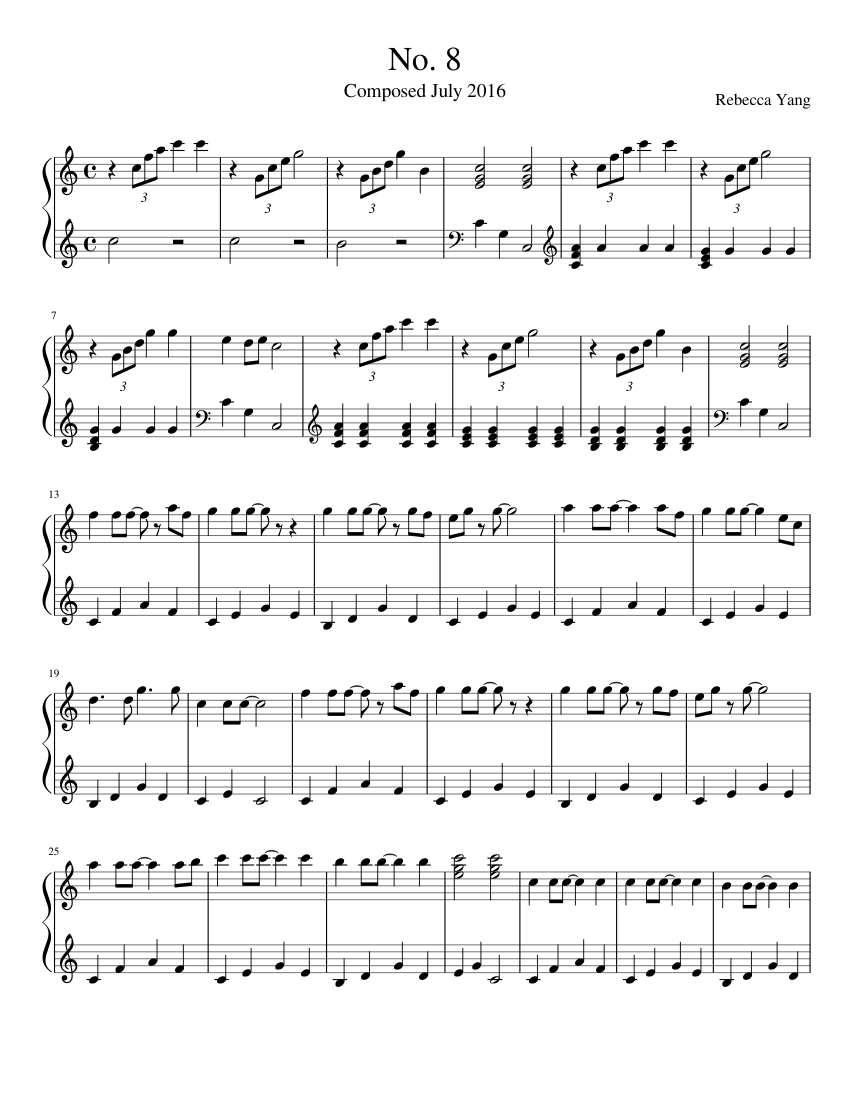 Composition No.8 Sheet music for Piano (Solo) Easy | Musescore.com