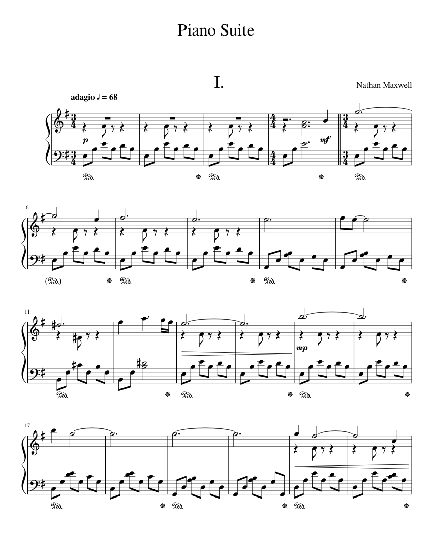 Piano Suite Sheet music for Piano (Solo) | Download and print in PDF or ...