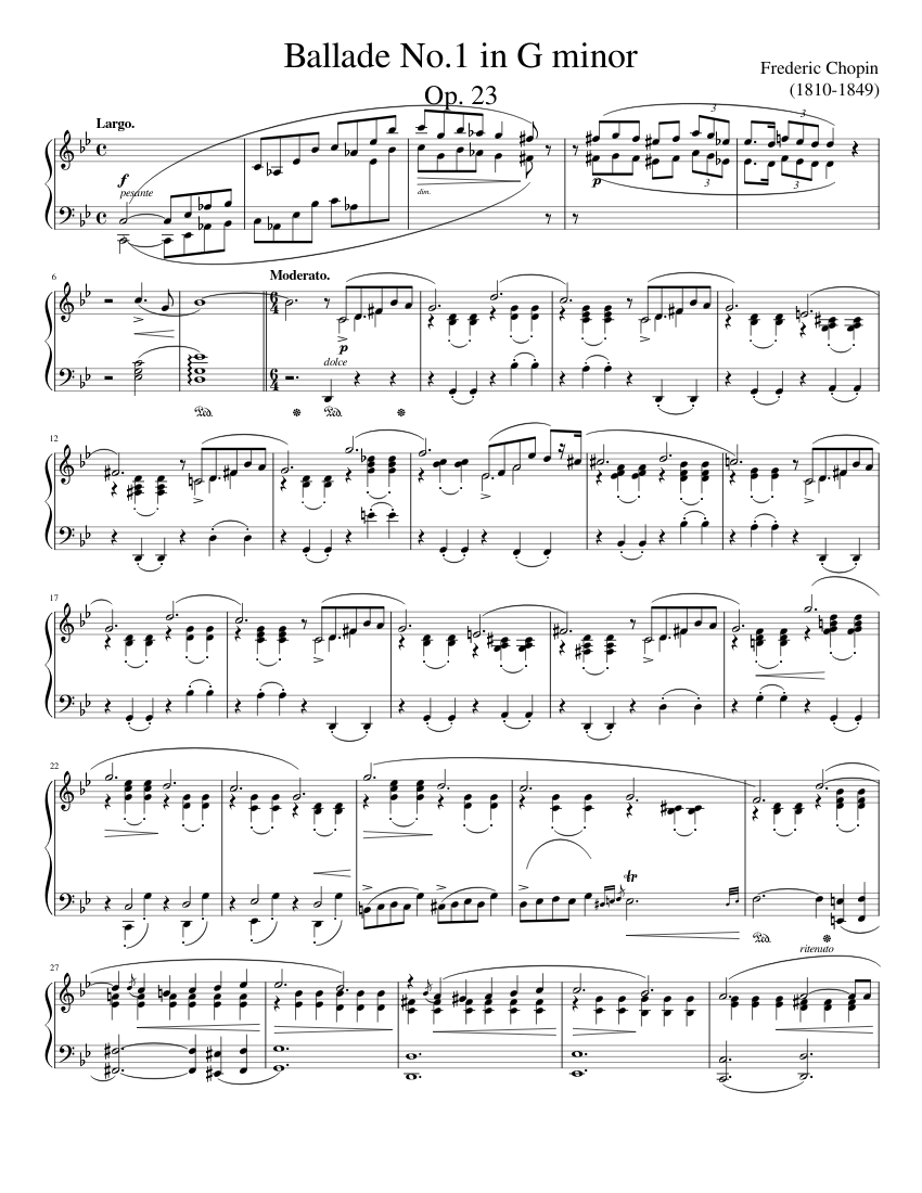 Ballade No.1 in G minor Sheet music for Piano (Solo) | Musescore.com