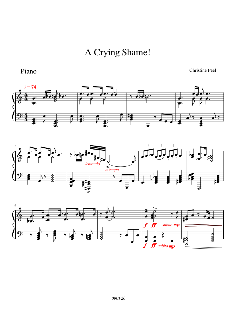 A Crying Shame! Sheet Music for Piano (Solo) | MuseScore.com