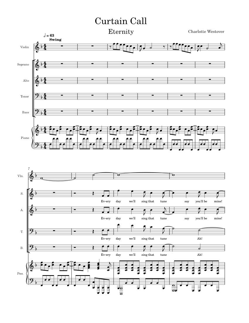 Curtain Call Sheet music for Piano, Soprano, Alto, Tenor & more ...