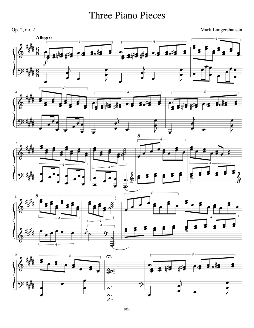 Opus 2, number 2 Sheet music for Piano (Solo) | Musescore.com