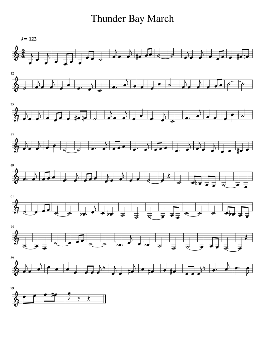 Thunder Bay March Sheet music for Clarinet in b-flat (Solo) | Musescore.com