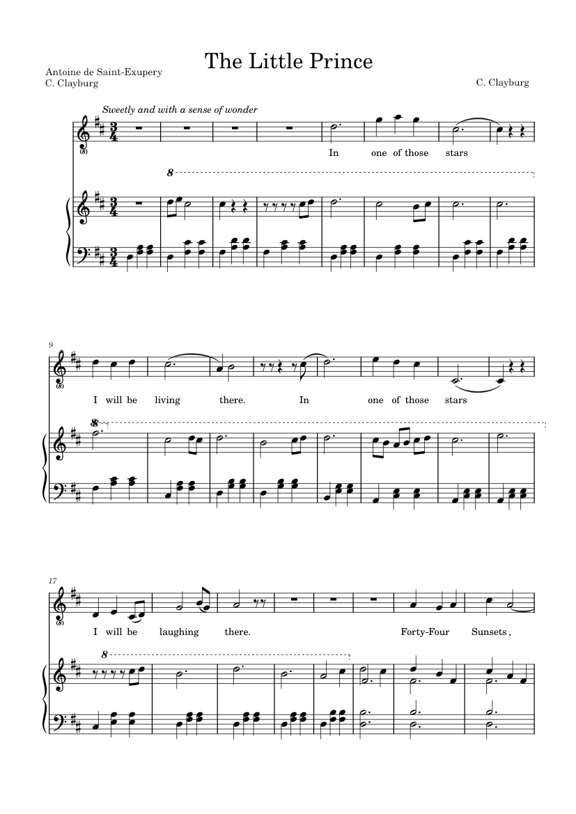 The Little Prince Sheet Music for Piano, Vocals (Solo) | MuseScore.com