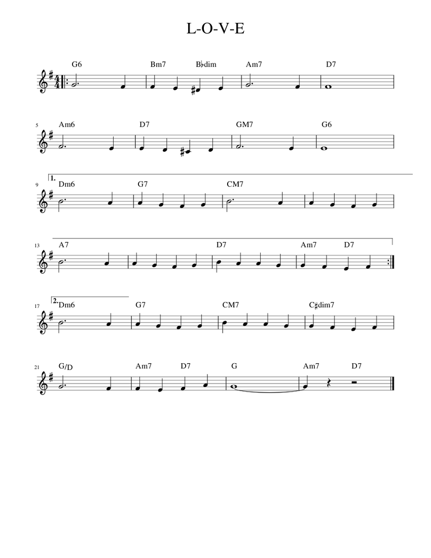 LOVE Sheet music for Piano (Solo) | Musescore.com