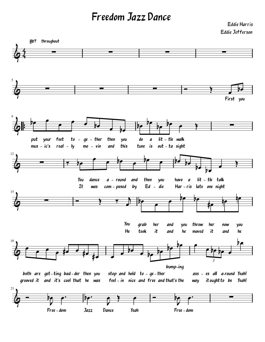 Freedom Jazz Song Sheet music for Piano (Solo) Easy | Musescore.com