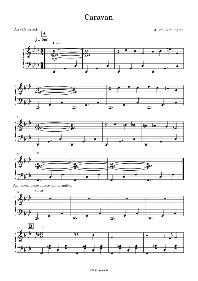Caravan – Duke Ellington Sheet music for Piano (Solo) Easy | Musescore.com