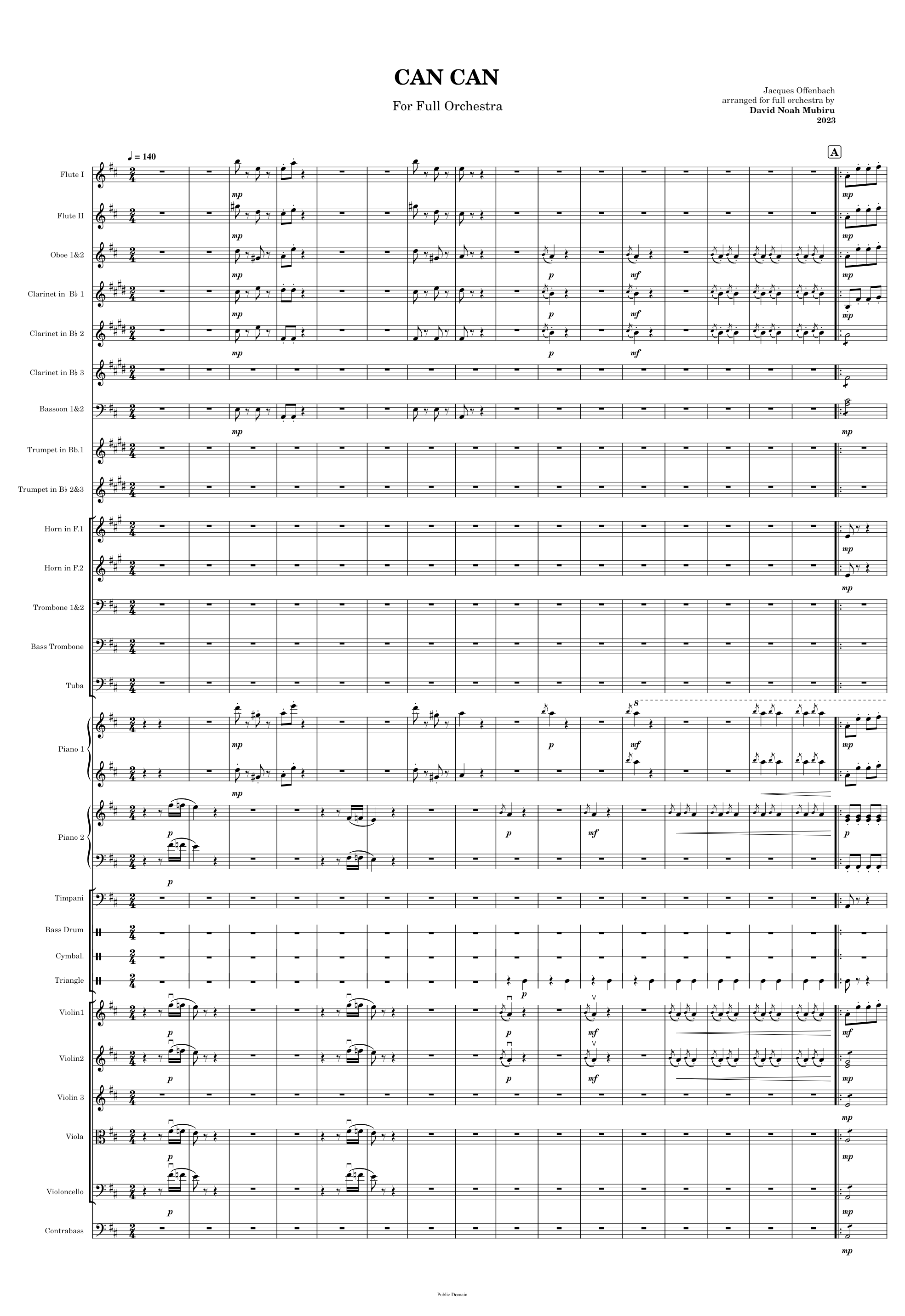 French cancan – Jacques Offenbach Arr. DAVID NOAH MUBIRU Sheet music ...