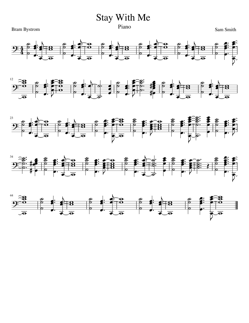 Stay With Me Piano - piano tutorial