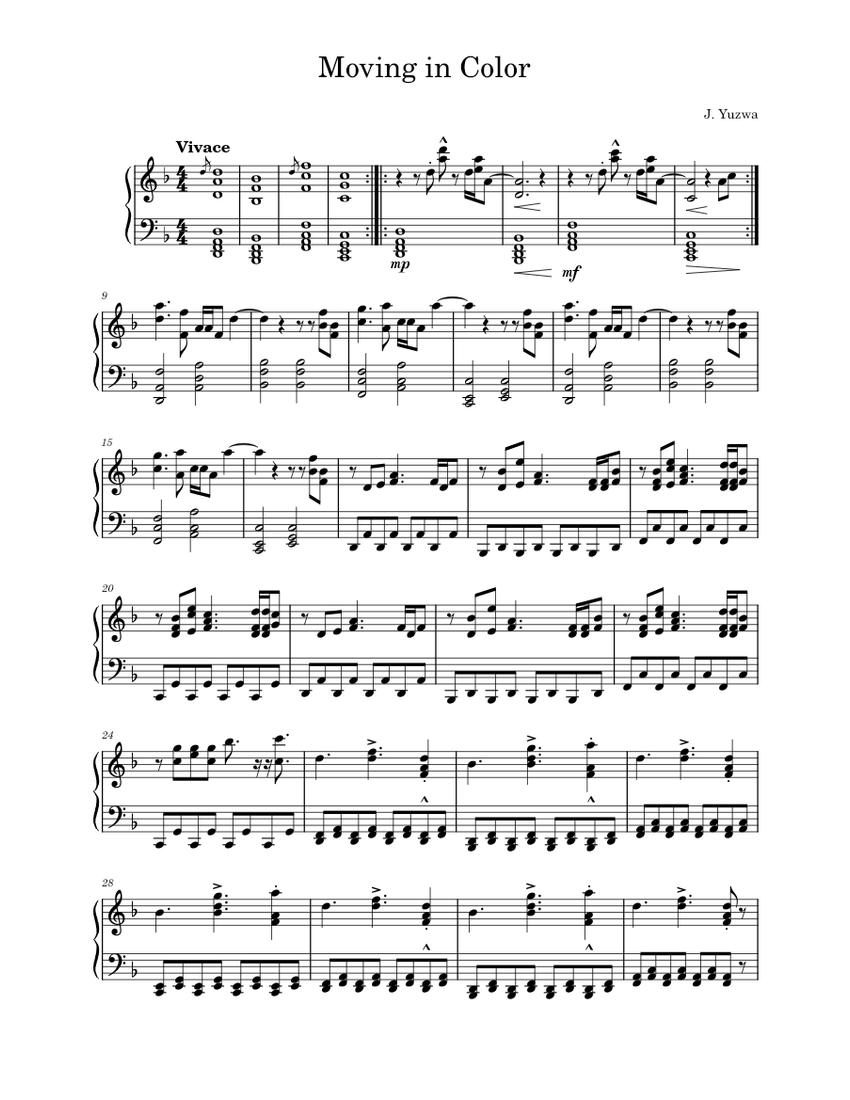 Moving in Color Sheet music for Piano (Solo) | Musescore.com