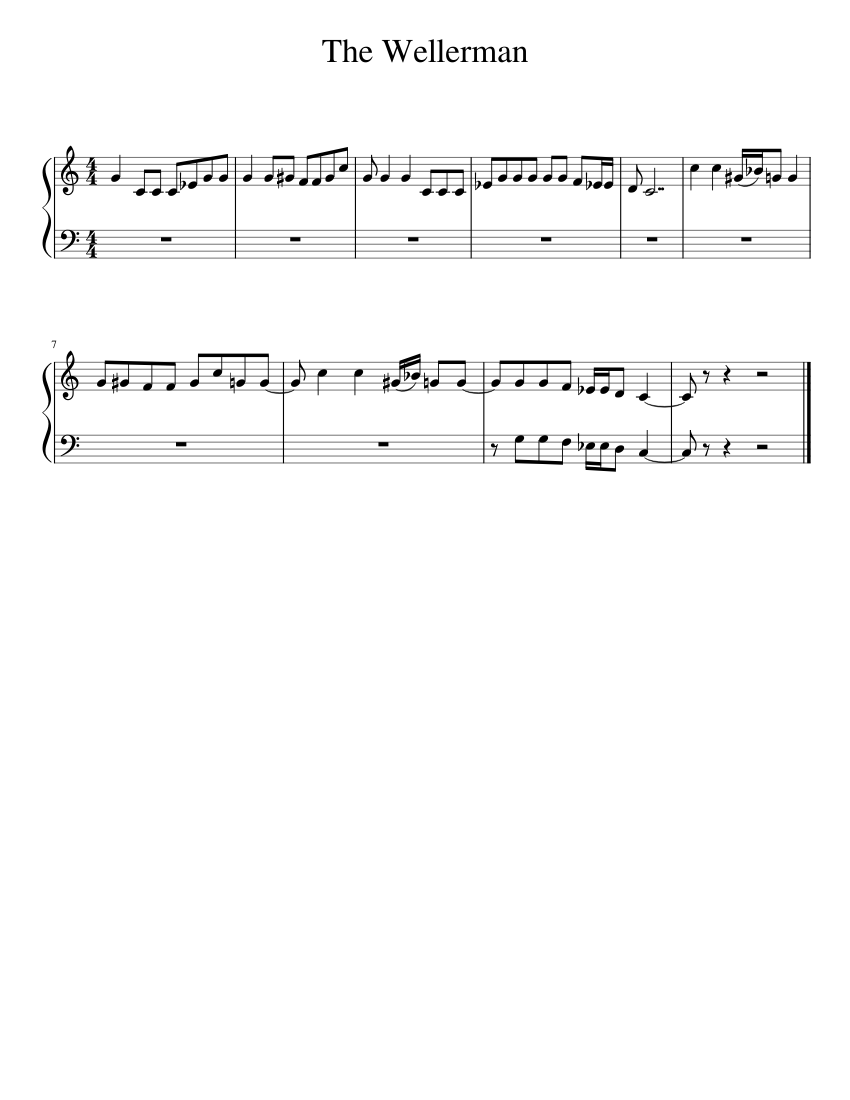 Folk song – Misc tunes The Wellerman Sheet music for Piano (Solo) Easy ...