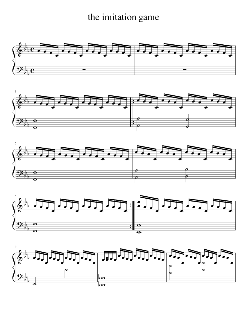 The Imitation Game- Main Theme Sheet Music for Piano (Solo) | MuseScore.com
