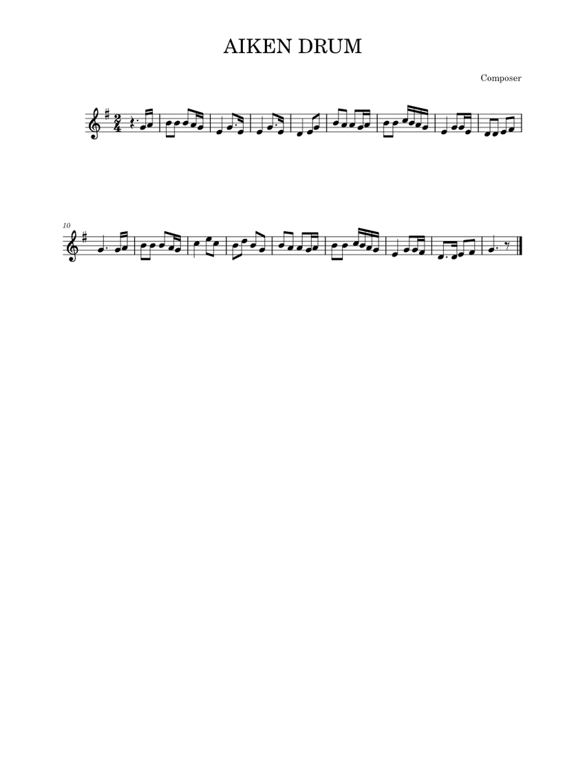 AIKEN DRUM Sheet music for Piano (Solo) | Musescore.com