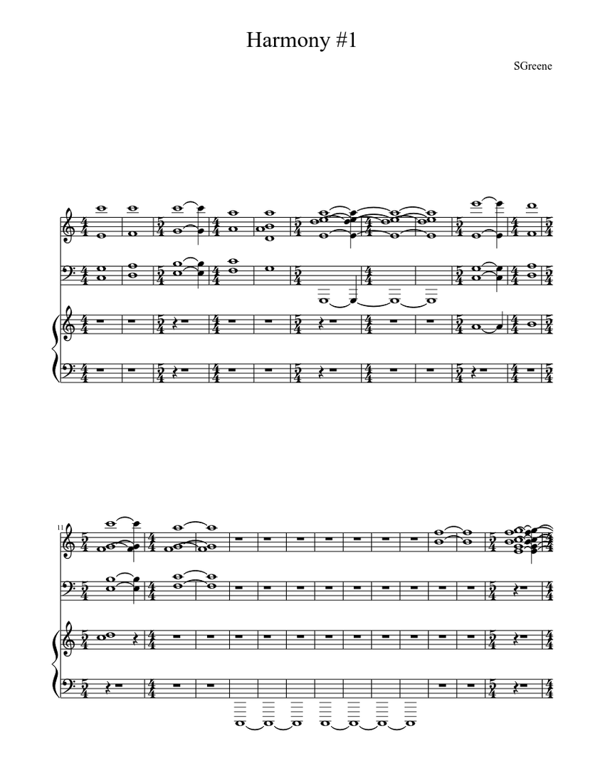Harmony # 1 Feb 27th 8:57PM Sheet music for Piano (Mixed Trio ...