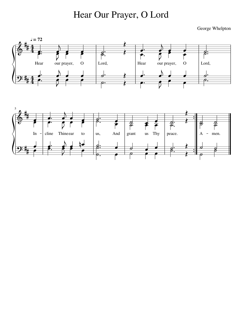 Hear Our Prayer, O Lord Sheet music for Vocals (Solo) | Musescore.com