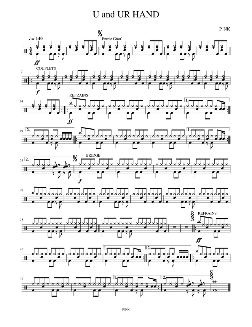 U and UR HAND Sheet music for Drum group (Solo) | Musescore.com