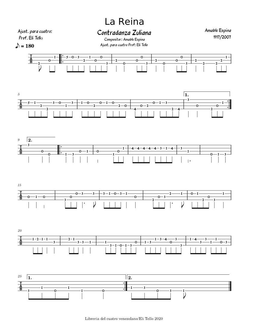La Reina Sheet music for Mandolin (Solo) | Musescore.com