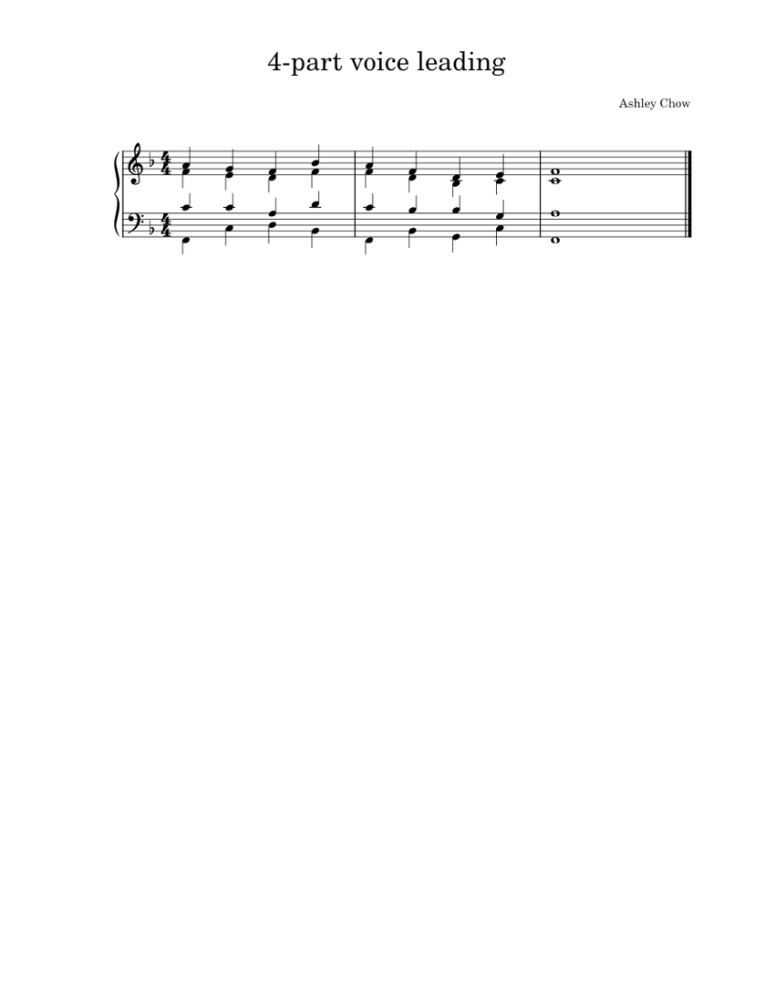 4-part voice leading Sheet music for Piano (Solo) Easy | Musescore.com