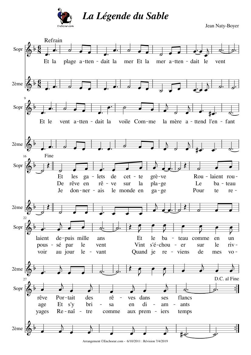 La Légende du Sable Sheet music for Piano (A Capella) | Musescore.com