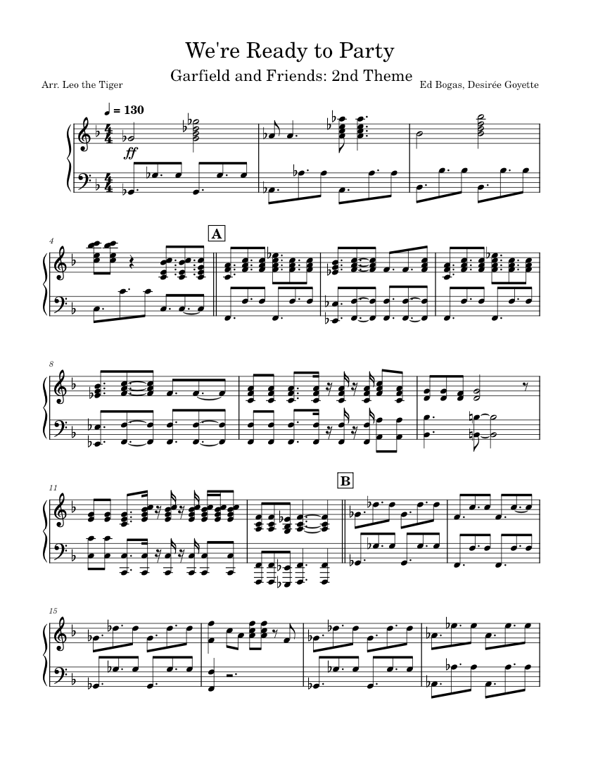 We're Ready to Party (Garfield and Friends Theme) – Bogas, Ed; Goyette ...