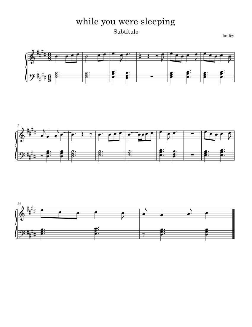 While You Were Sleeping – Laufey while you were sleeping Sheet music for Piano (Solo) Easy ...