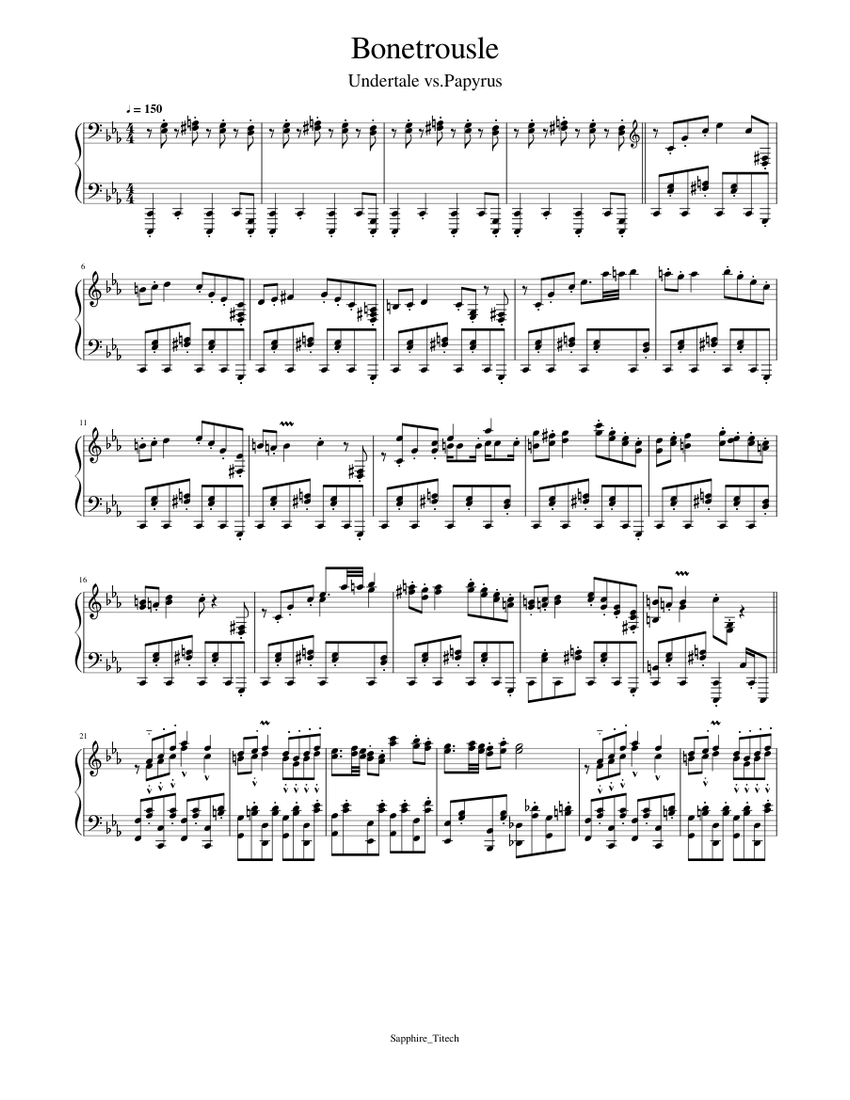 Bonetrousle Sheet music for Piano (Solo) | Musescore.com