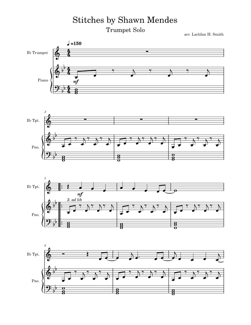 Stitches – Shawn Mendes Stitches by Shawn Mendes Sheet music for Piano ...