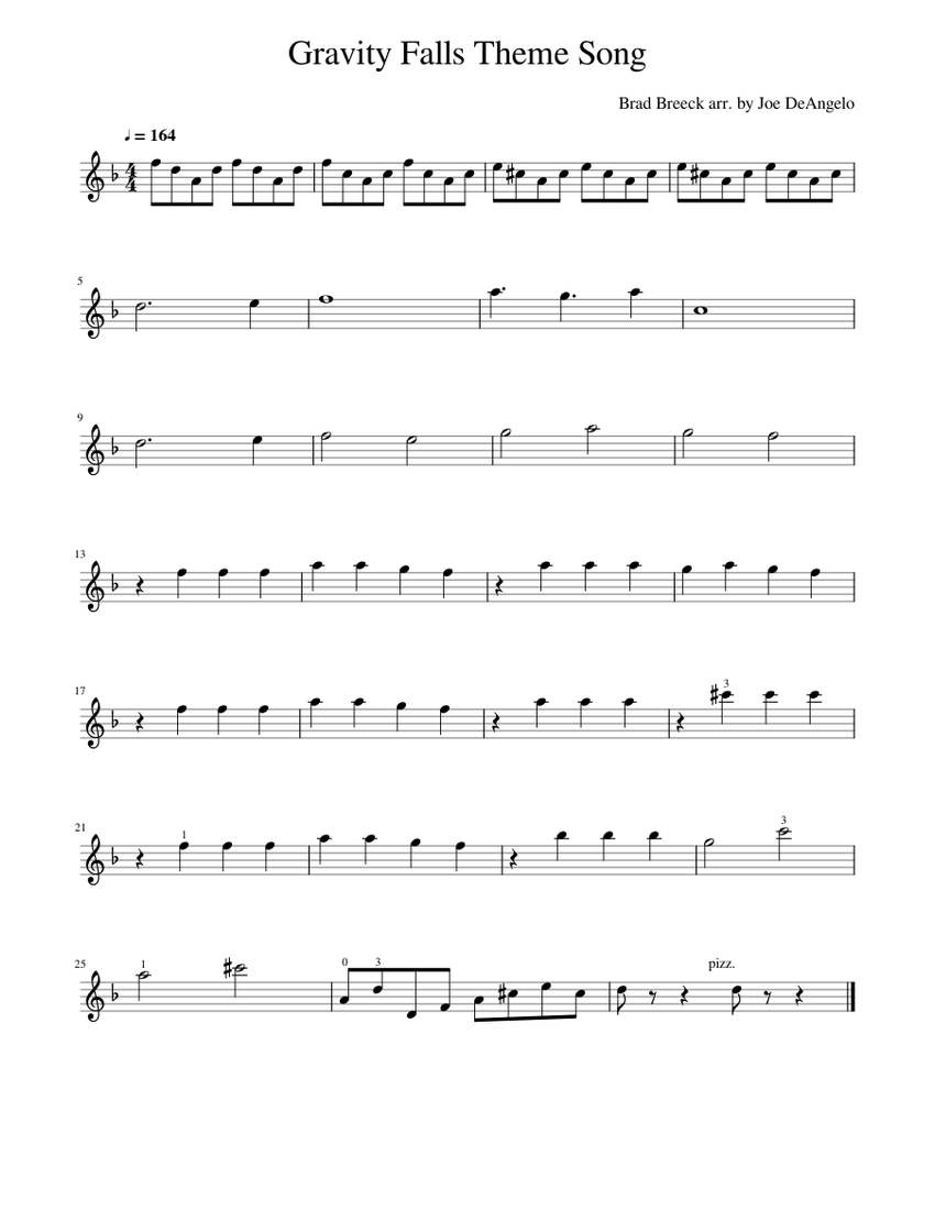Gravity Falls Theme Song Violin Solo Sheet music for Violin (Solo) | Musescore.com