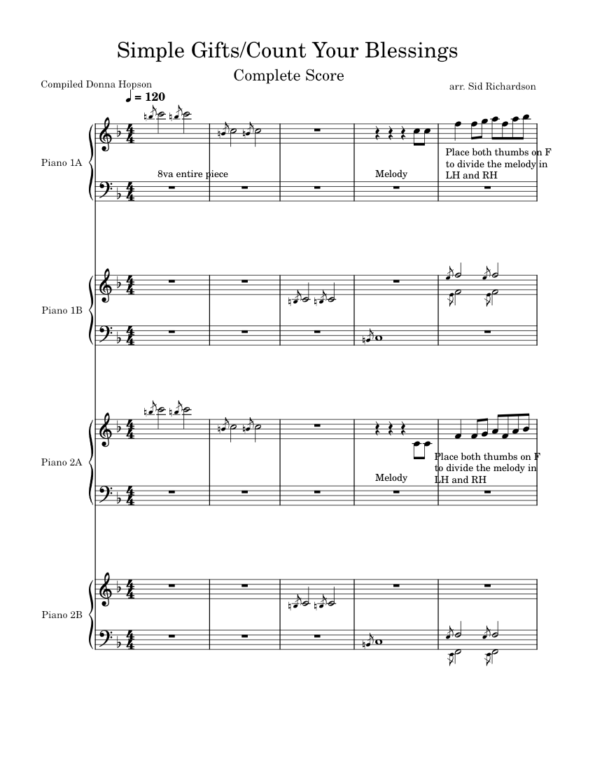 Simple Gifts and Count Your Many Blessings – arr. Sid Richardson ...