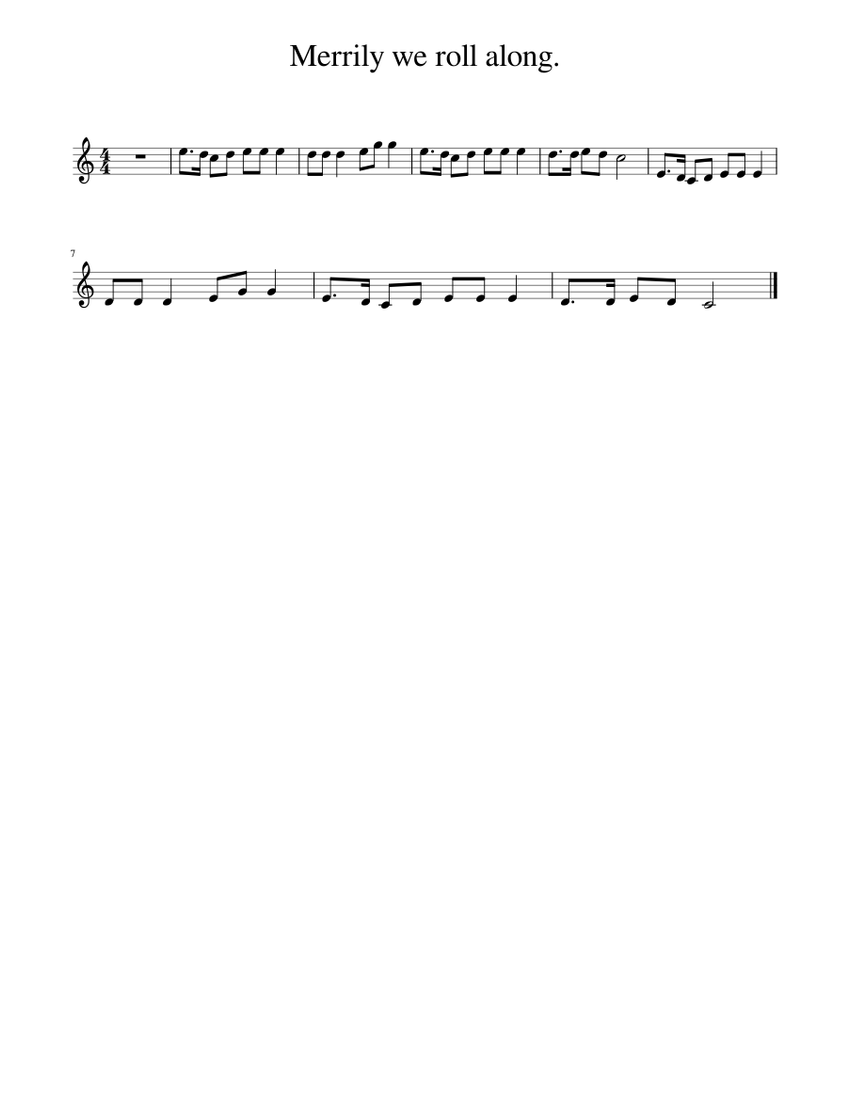 Merrily we roll along.(C) Sheet music for Piano (Solo) | Download and ...
