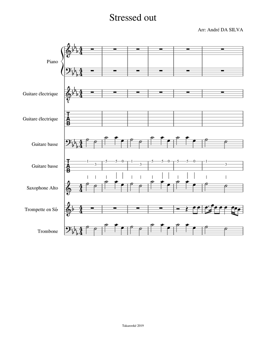 Stressed Out - Twenty One Pilots (Takazooke) Sheet music for Piano ...