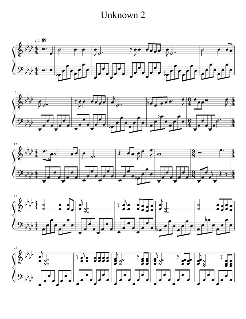 Unkown 2 - Pilotredsun Sheet music for Piano (Solo) Easy | Musescore.com