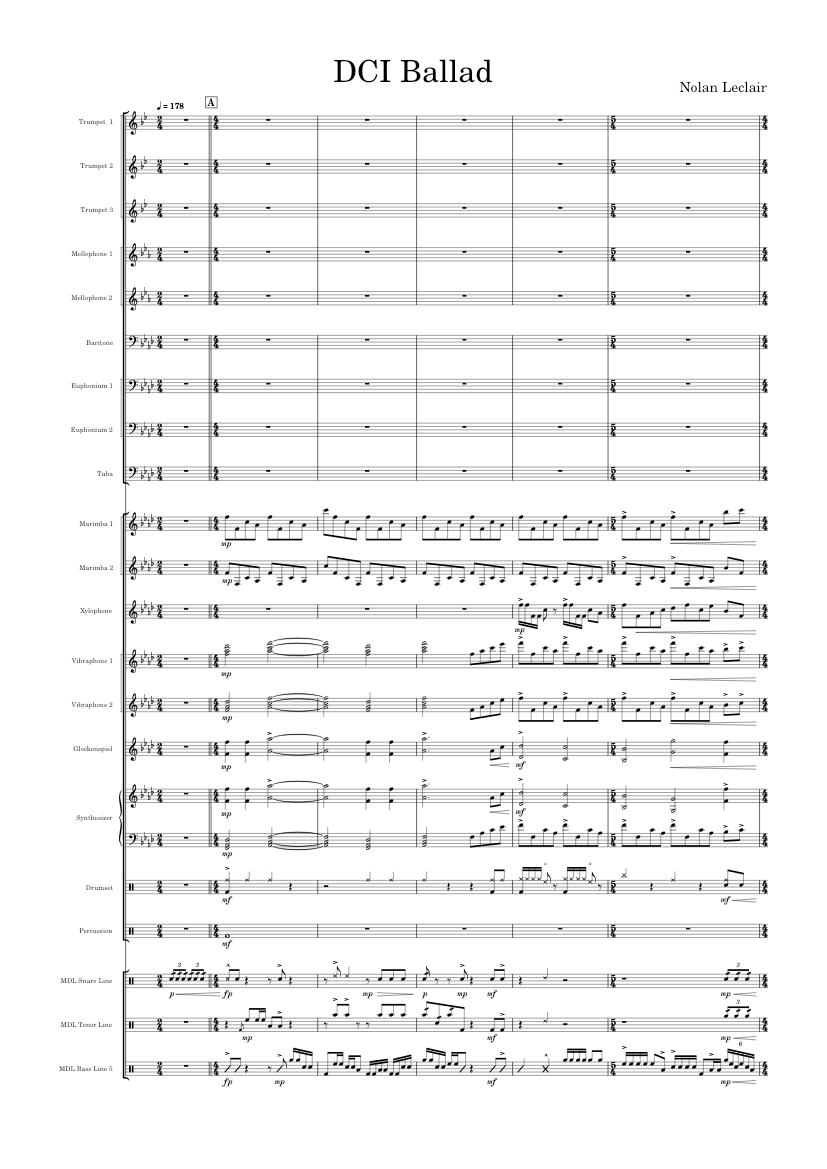 DCI Ballad Sheet music for Euphonium, Tuba, Mellophone, Trumpet in b ...